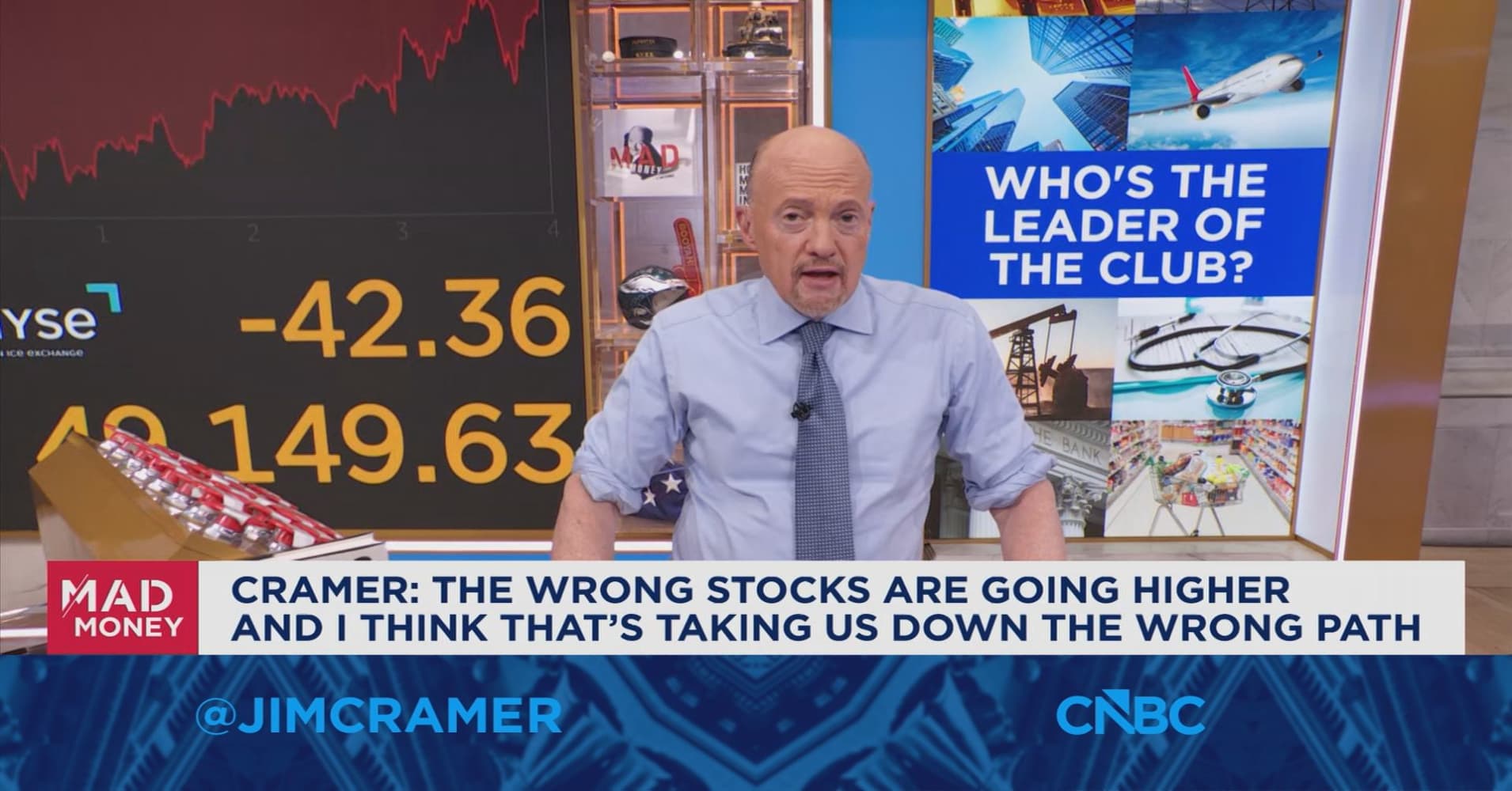 The wrong stocks are going higher and I think that's taking us down the wrong path, says Jim Cramer