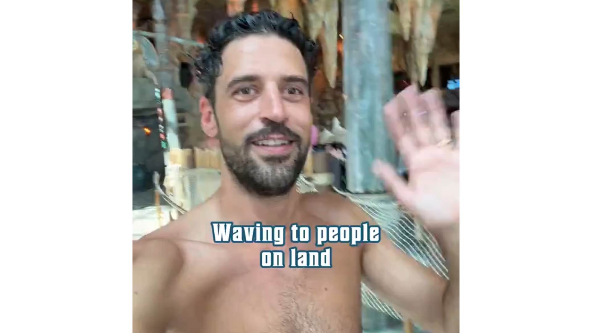 Waving at people on land vs on water