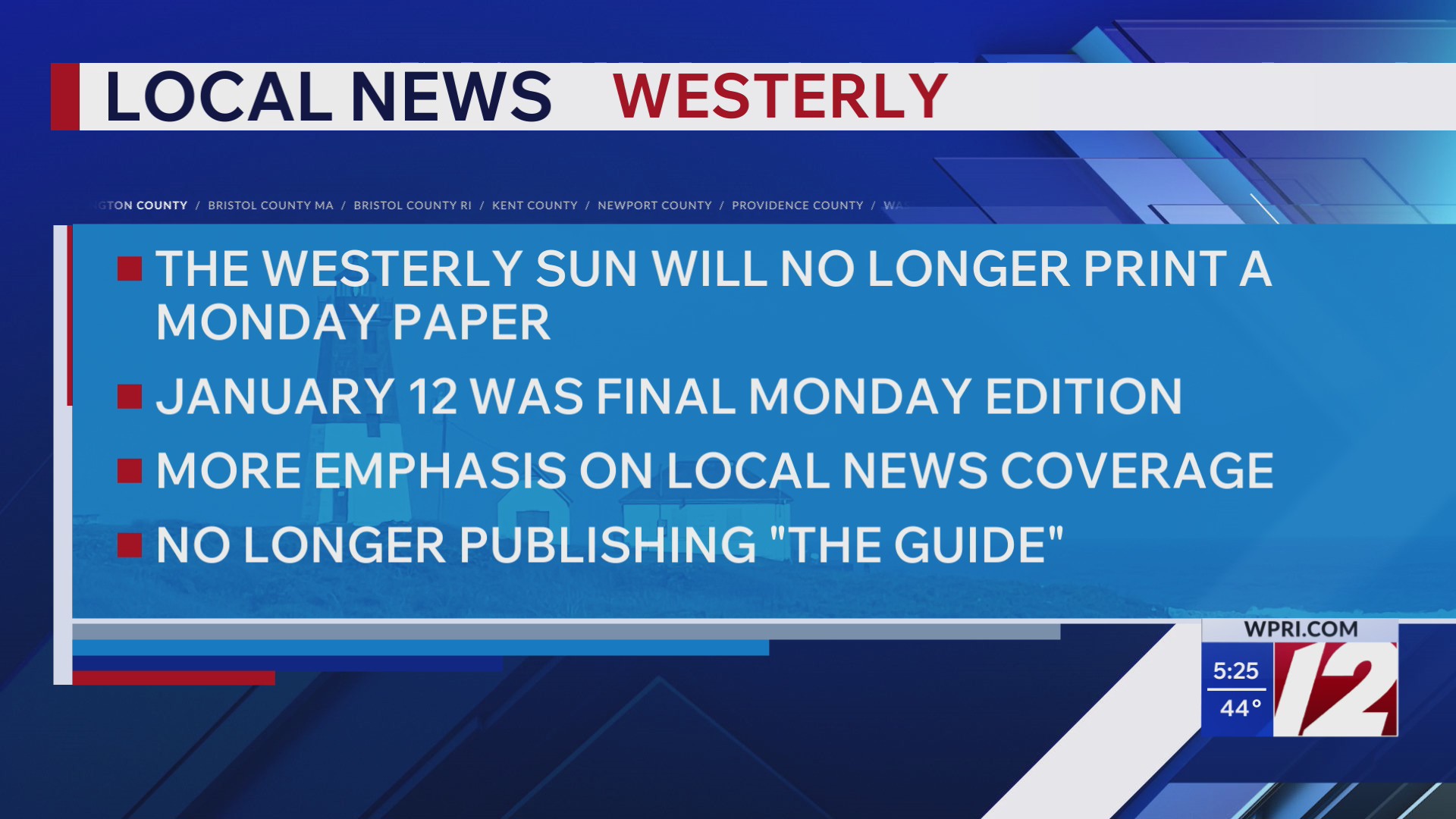 Westerly Sun eliminates Monday print edition