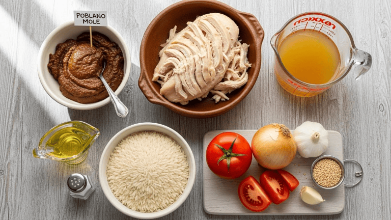 Pechuga de pollo con mole y arroz rojo: la receta mexicana rendidora