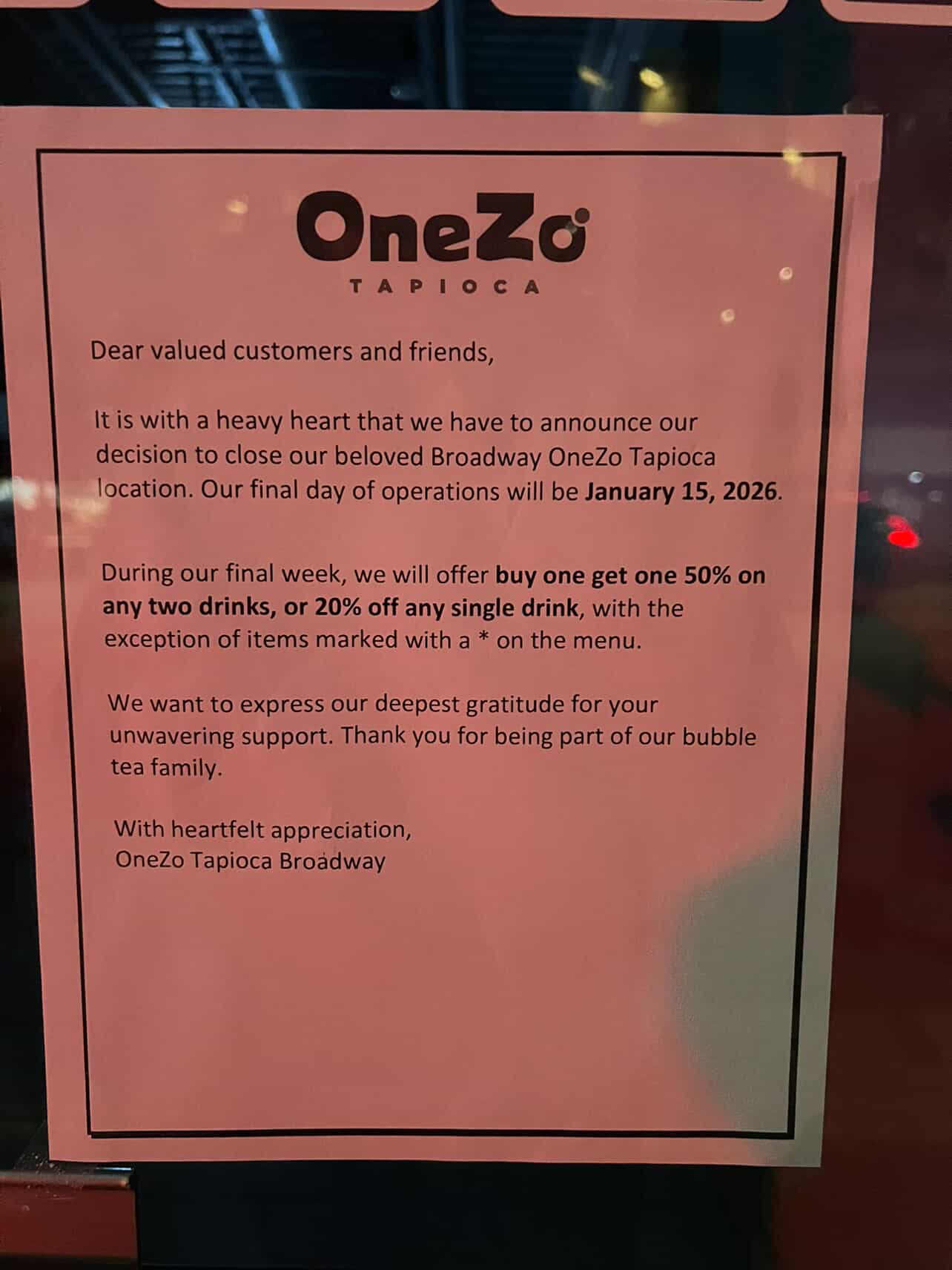 Sad news: The last remaining location of this global bubble tea chain ...