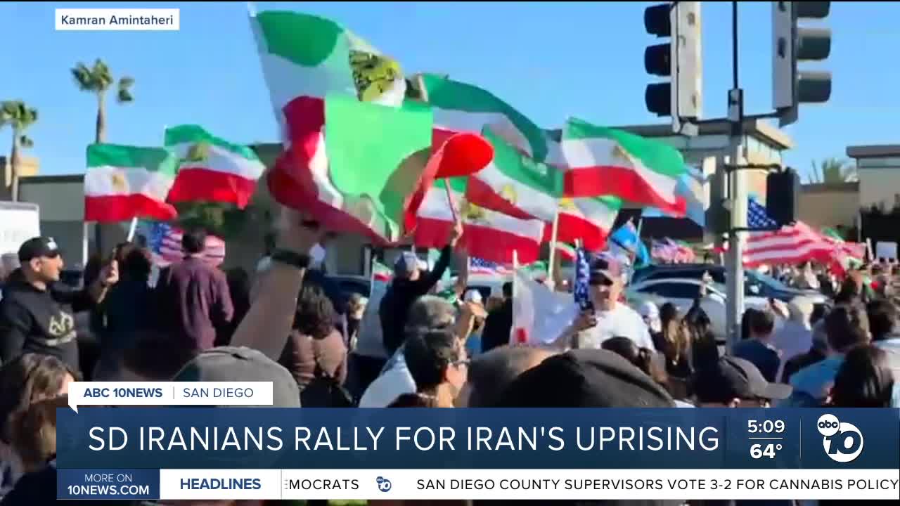 San Diego Iranians rally, calling homeland tensions a 'massacre'