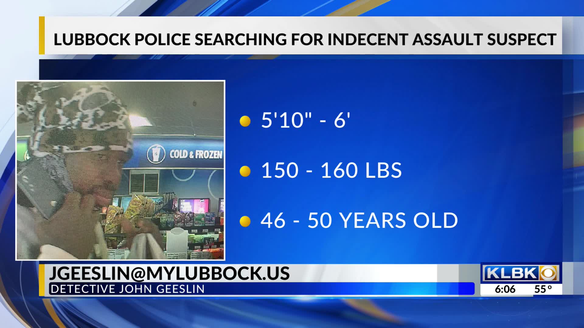 Police: Suspect at large in Lubbock indecent assault