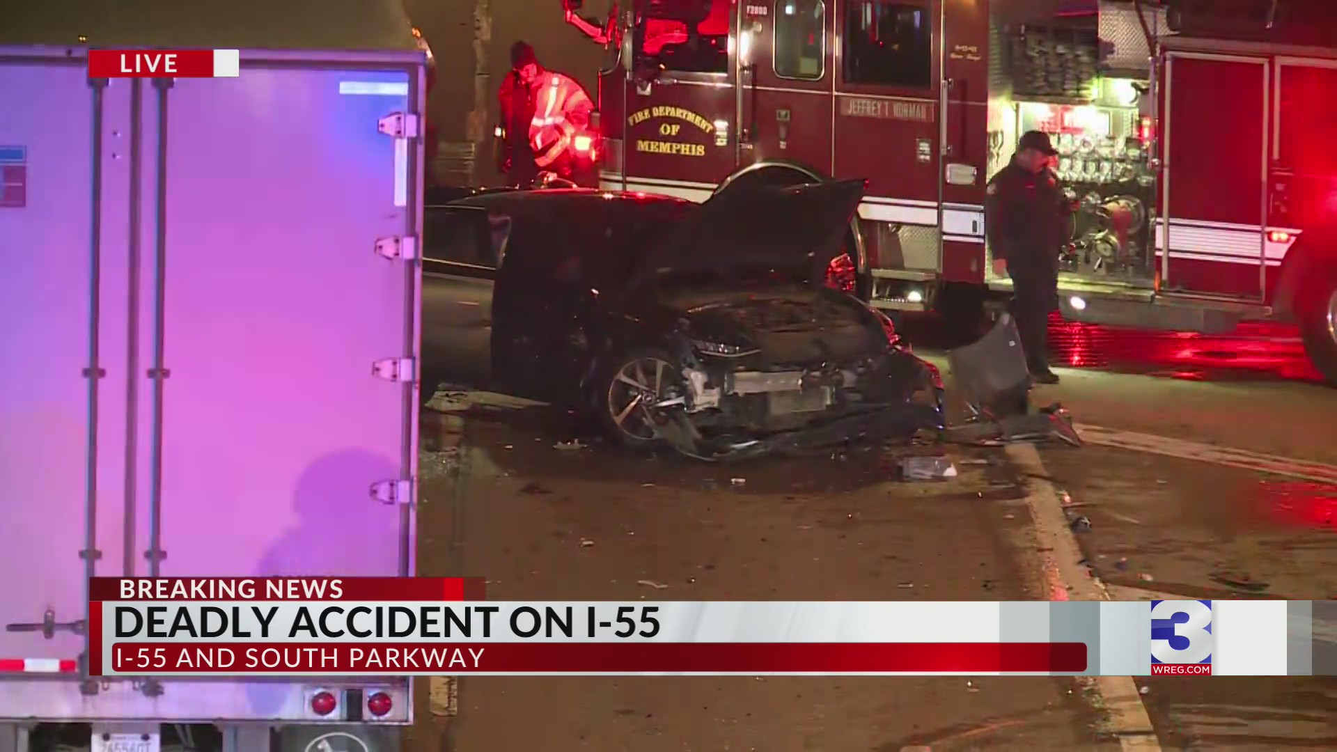 Fatal wreck shuts I-55 southbound at S Parkway: MPD