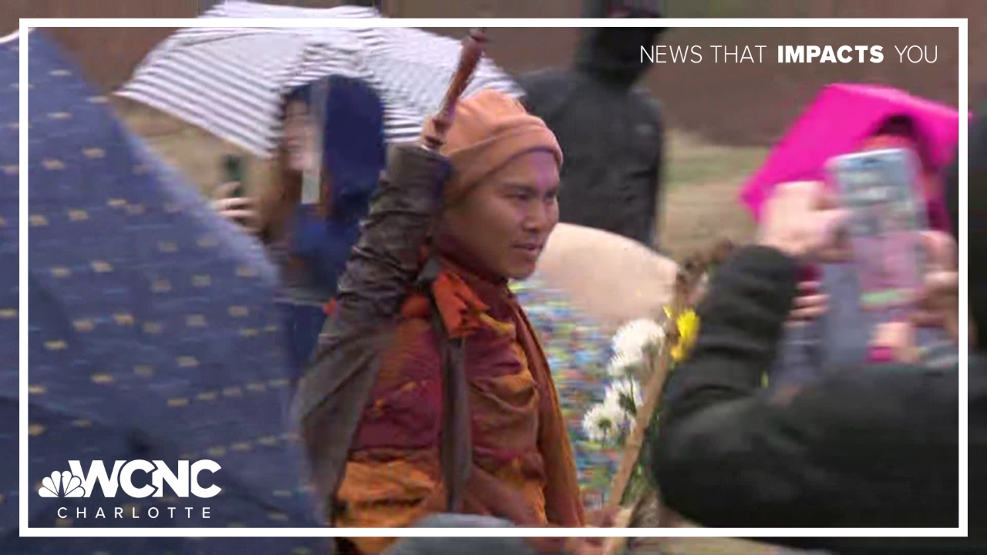 Buddhist monks arrive in Charlotte during walk for peace