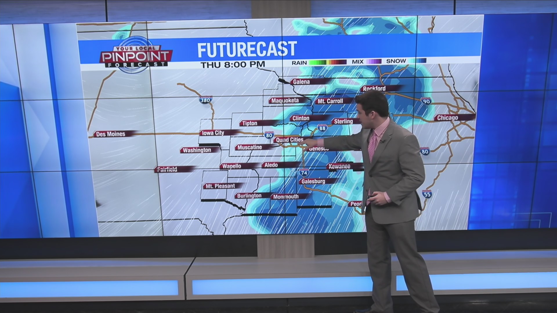 Snow timing for Thursday night