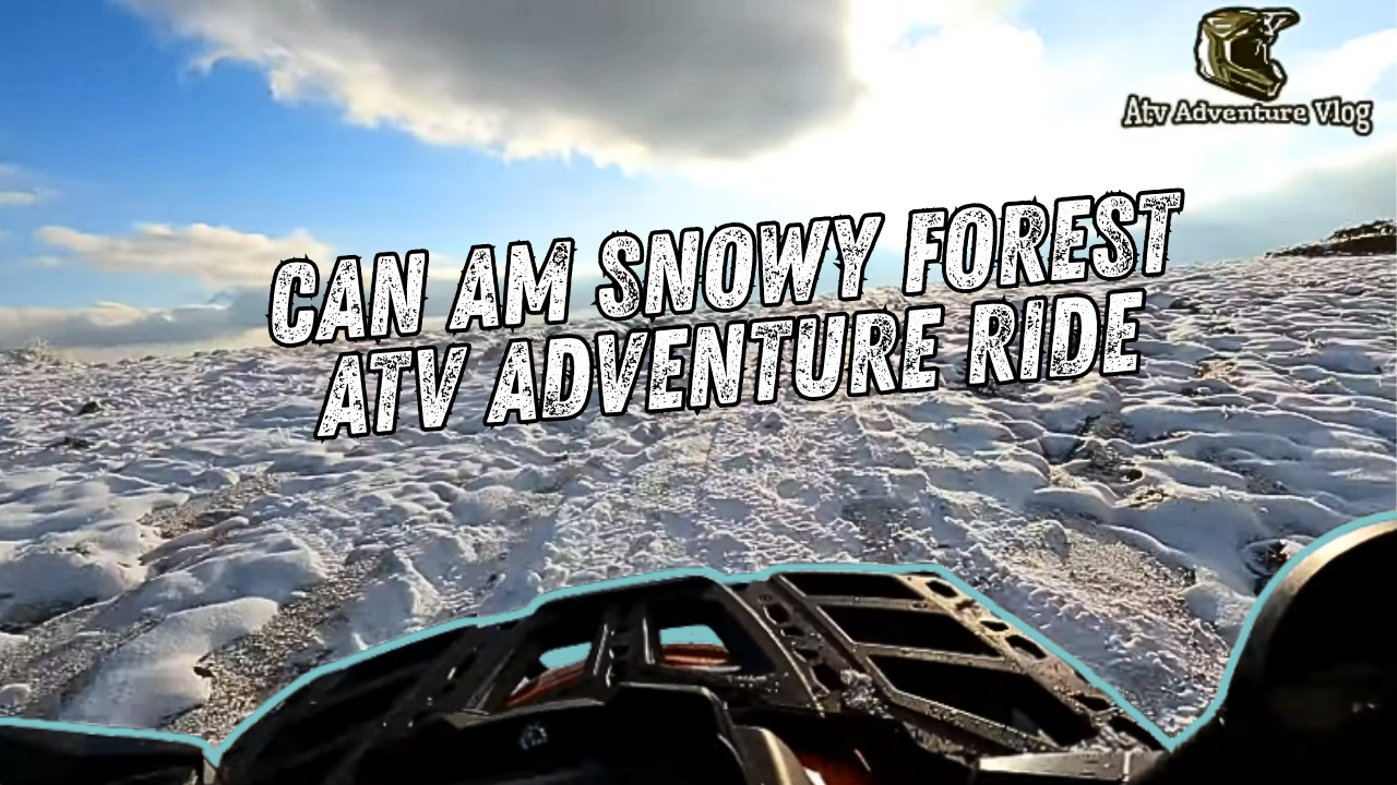 Can-Am snowy forest ATV adventure ride