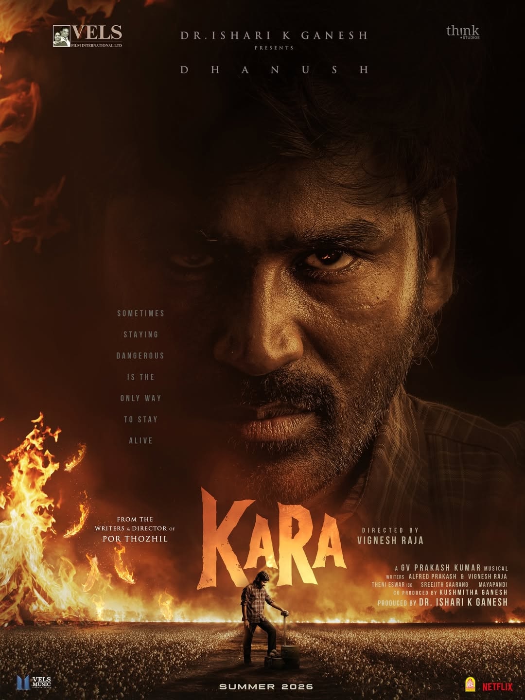 D54 update: Dhanush, Vignesh Raja film titled Kara, makers unveil ...