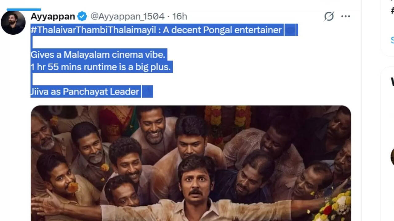 'Thalaivar Thambi Thalaimaiyil' Twitter review: Jiiva back in form ...