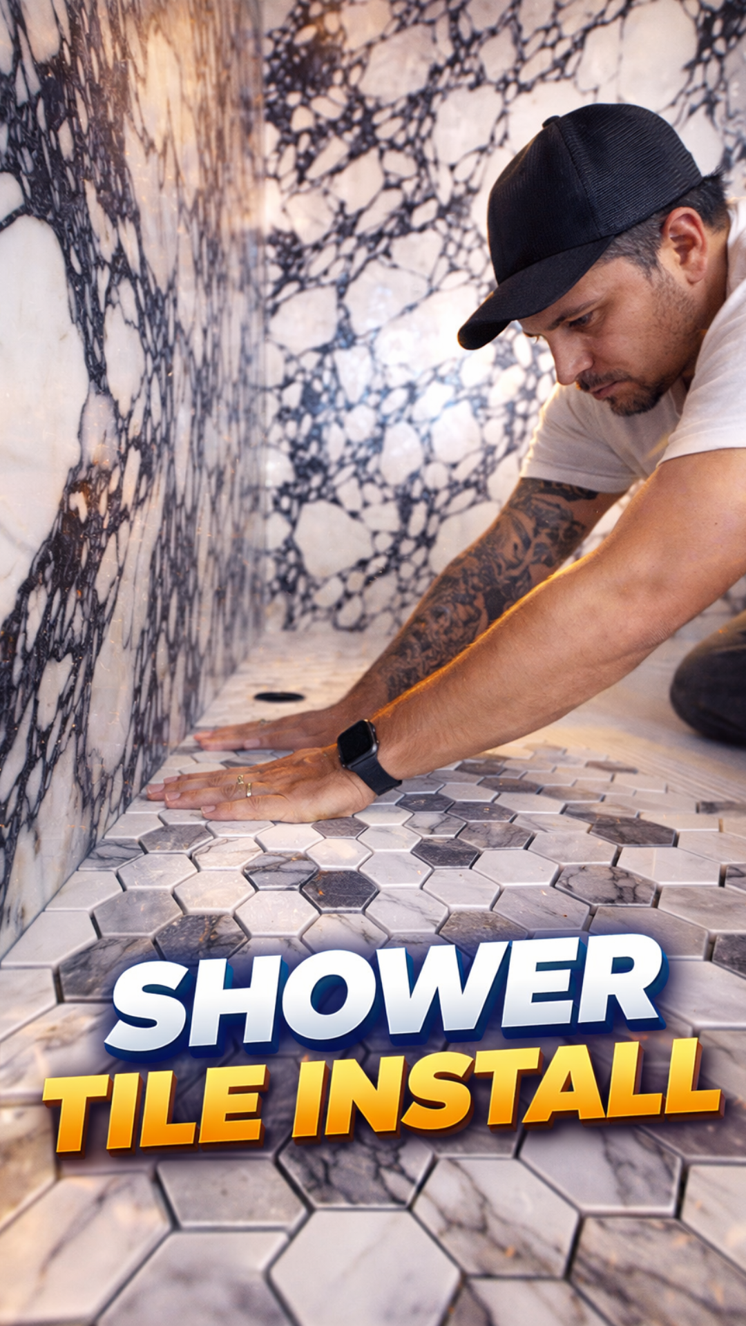 Taking my time installing tile in the shower room