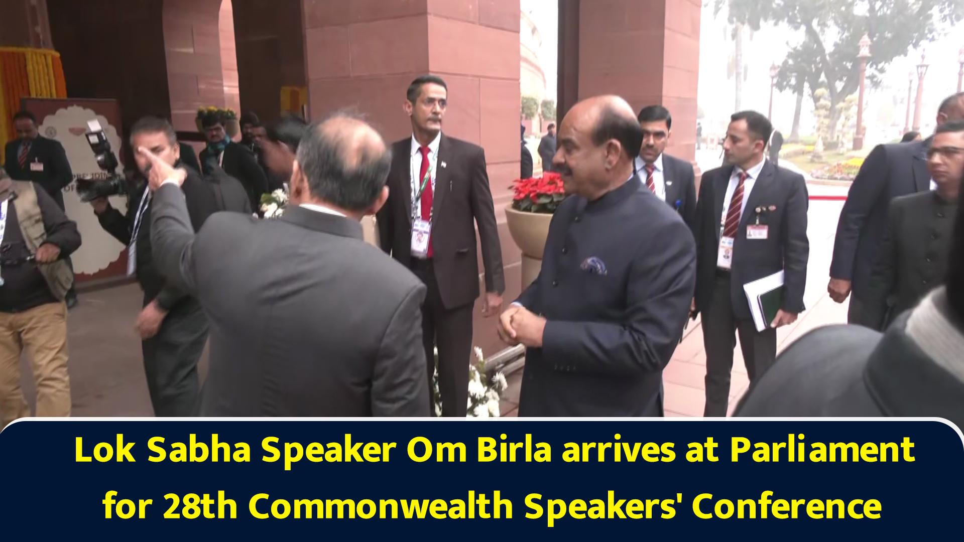 Lok Sabha Speaker Om Birla arrives at Parliament for 28th Commonwealth ...