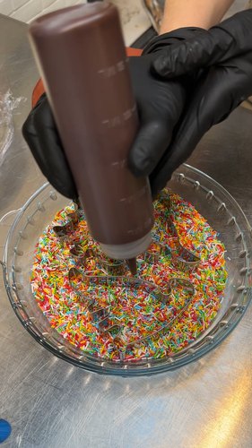 Simplest party-ready dino molten cake