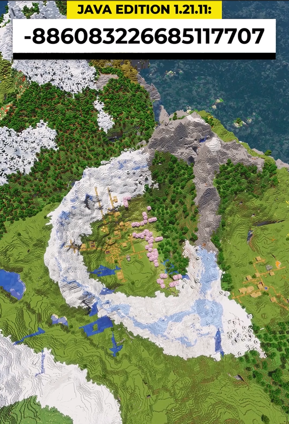 3 biomes in one Minecraft valley – epic seed exploration