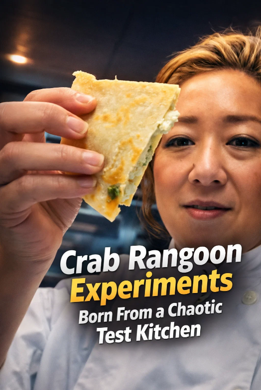 Crab rangoon experiments born from a chaotic test kitchen