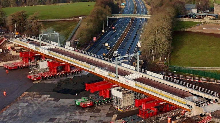 First train due over newly installed rail bridge