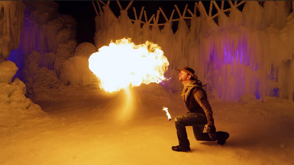 This human can breathe fire like a dragon