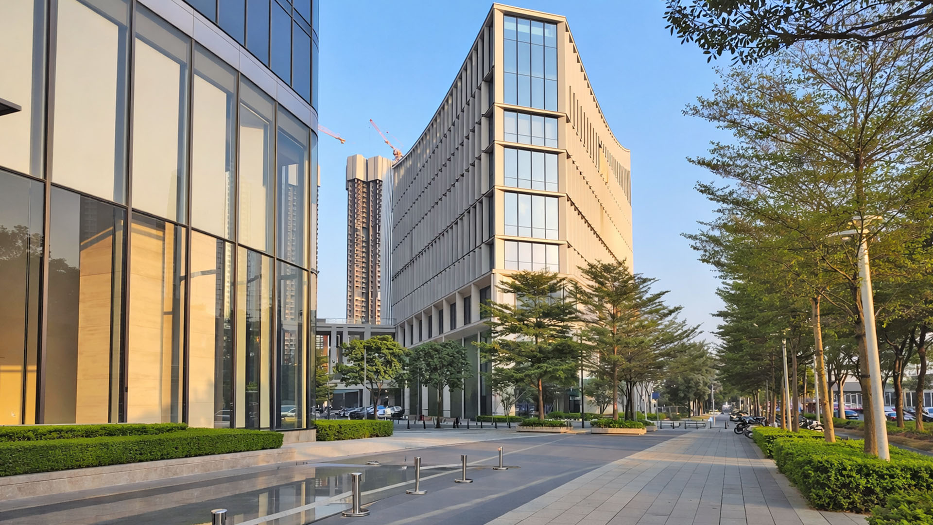 Un lato moderno e tranquillo di Shenzhen, Cina