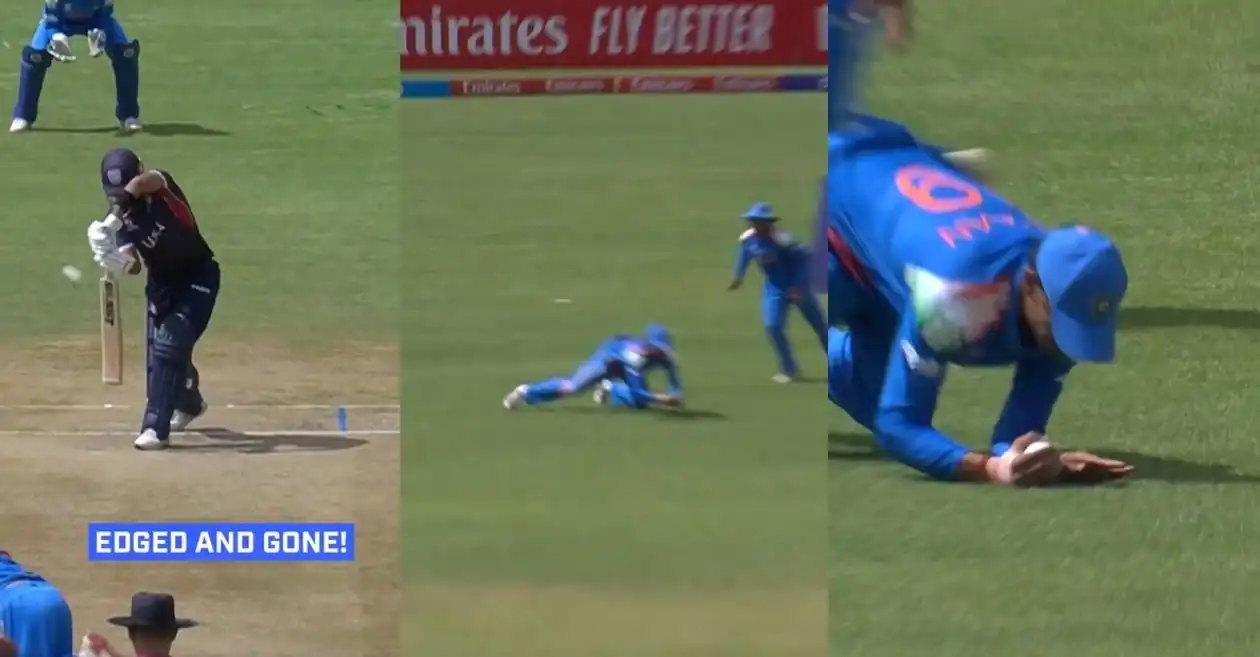 Watch: Vihaan Malhotra plucks a splendid catch to dismiss Amrinder Gill ...