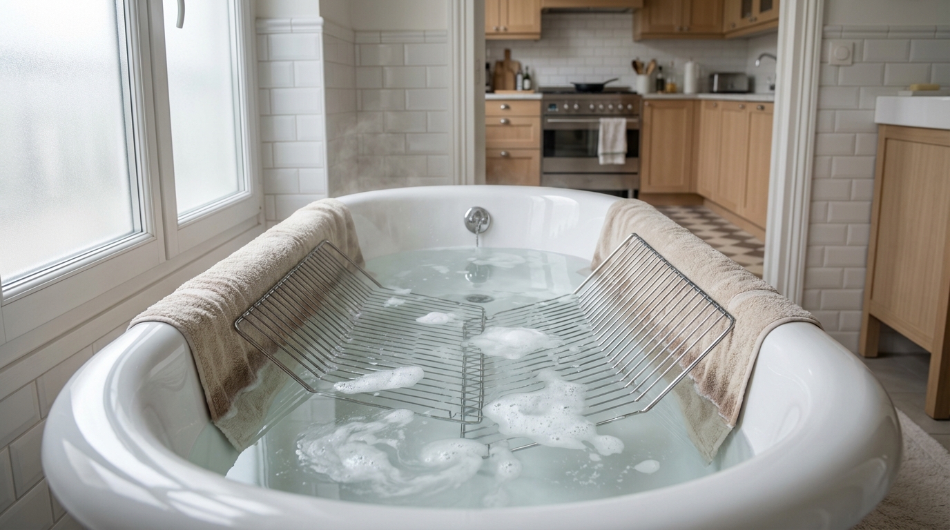 Vos grilles de four sont noires ? Arrêtez de les frotter, cette astuce ...