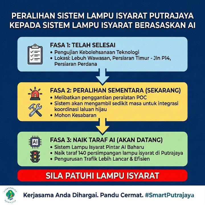 Putrajaya transitioning to AI-based traffic lights, promises smoother flow