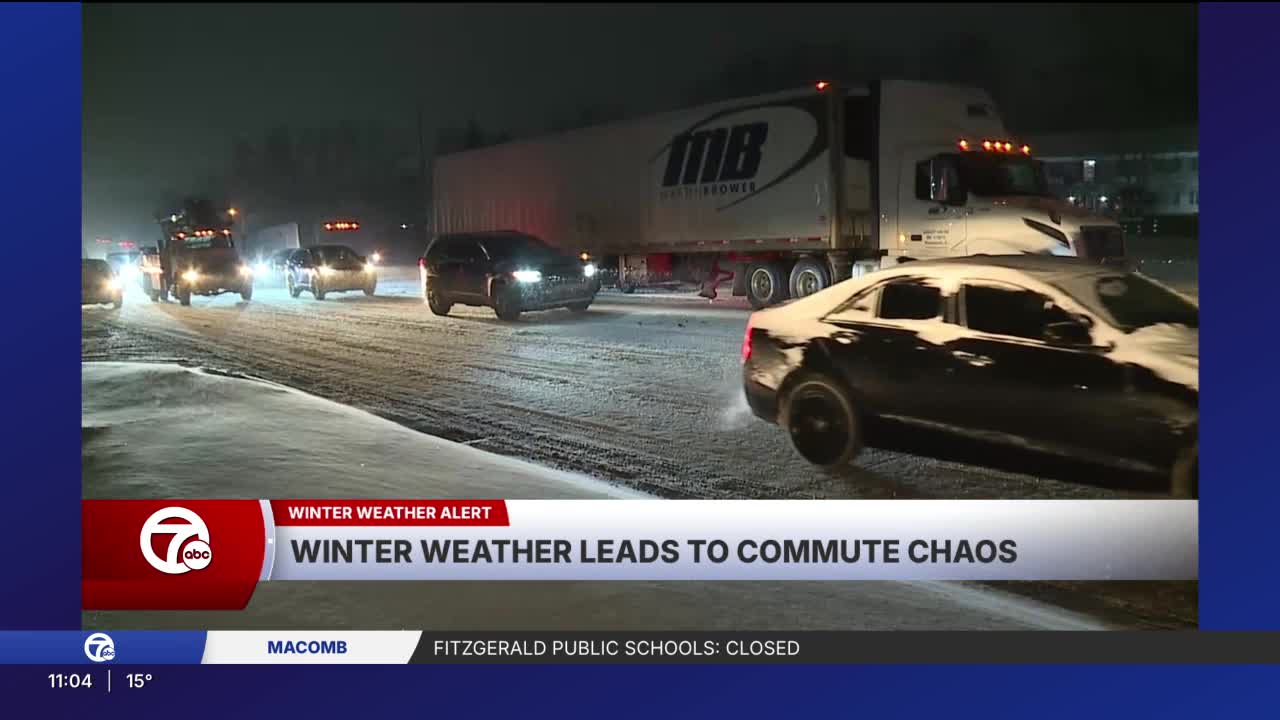 Drivers experience rush-hour traffic nightmare as snow creates icy ...