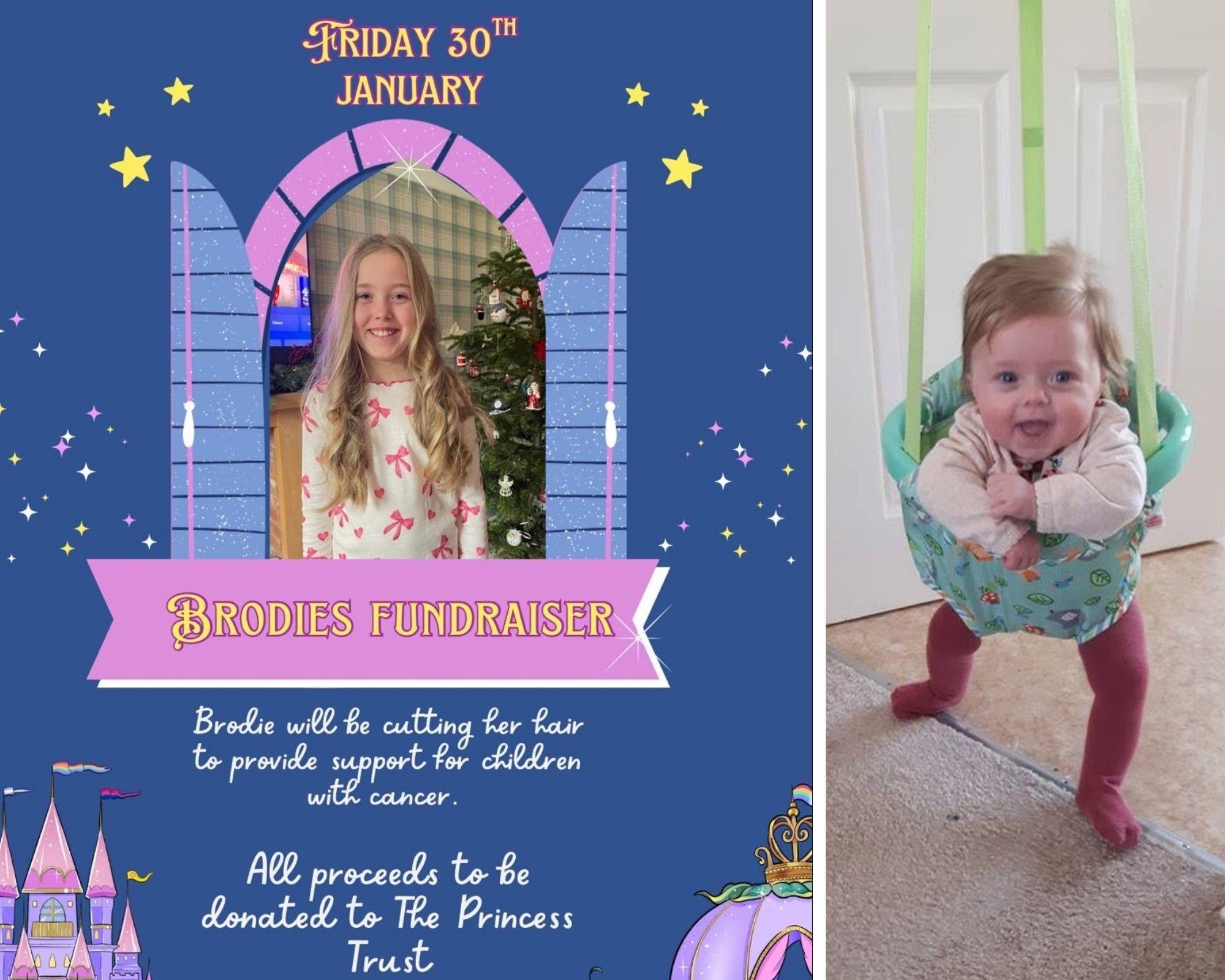 Brodie, eight, doing the 'big cut' at Kettering pub for Little Princess ...