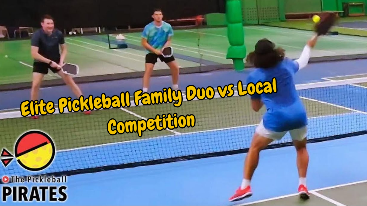 Family duo of pickleball pros vs locals showdown