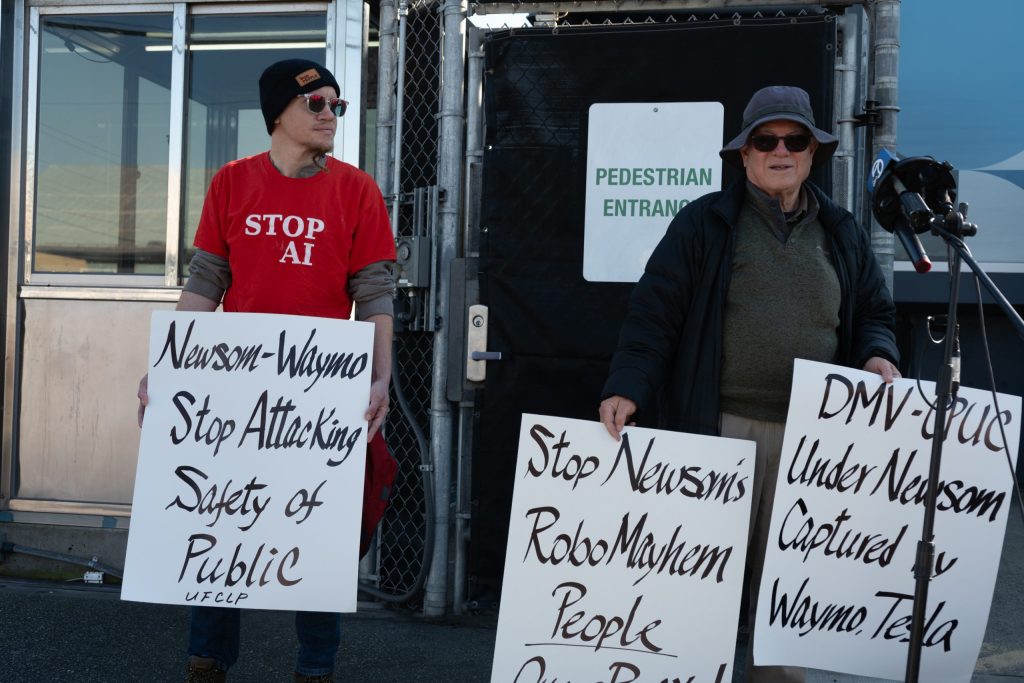 'Waymo has got to go': Demonstrators call for robotaxis to leave San ...