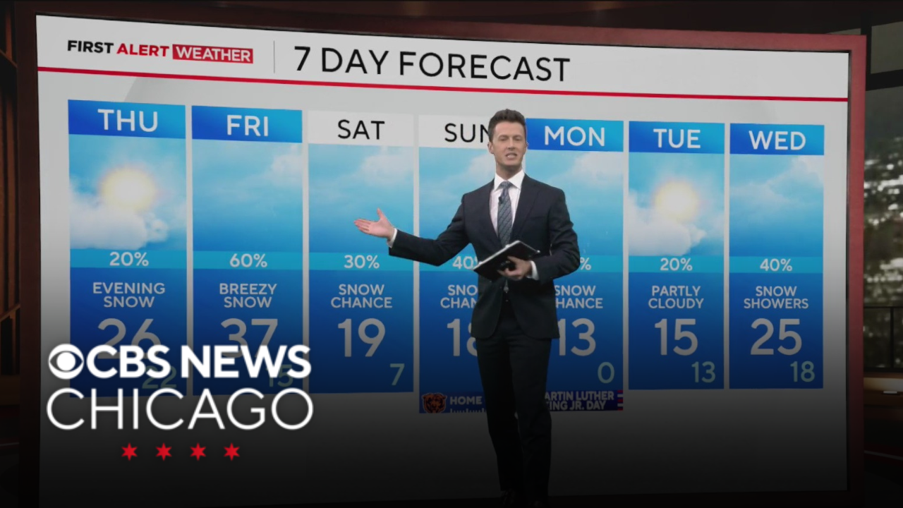 Chance for snow in Chicago by Thursday evening