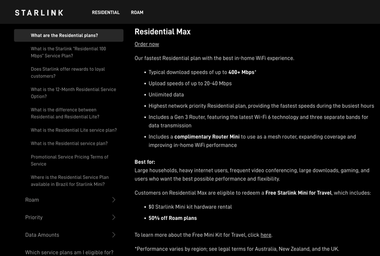 Ready for Residential Max? Starlink reworks plans with new names, perks