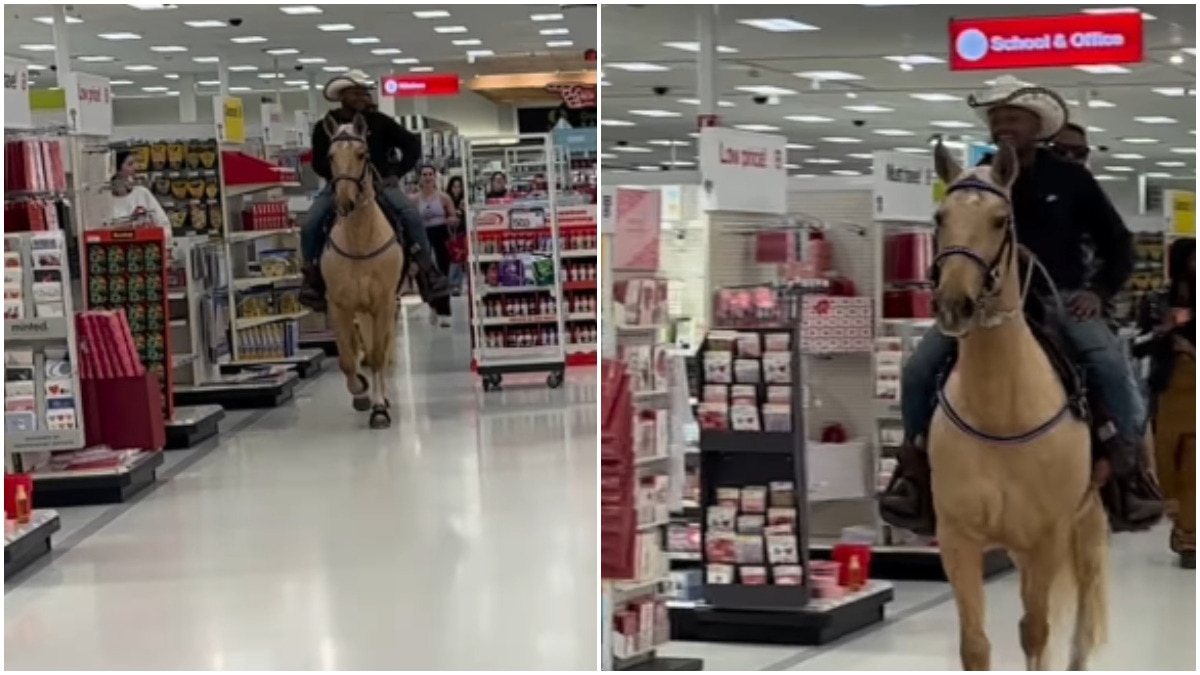 Texas man rides horse through Target store, ignores staff, leaves mess ...