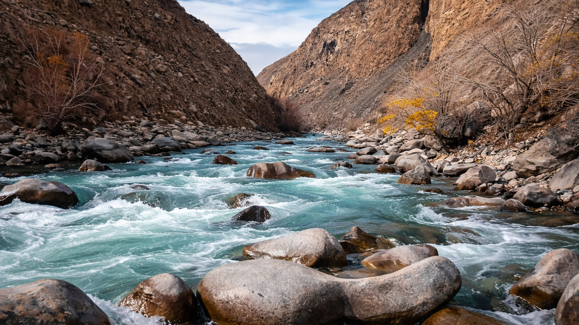 Rushing waters of Kyrgyzstan’s mountains