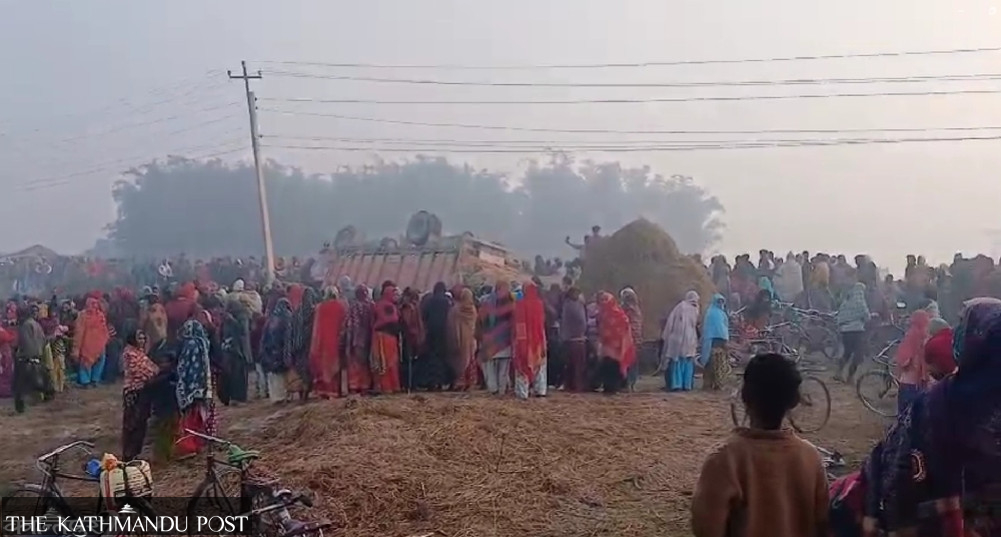 Five killed as marble-laden truck overturns in Sunsari