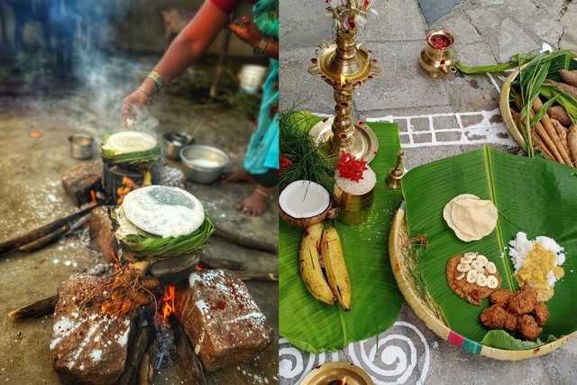 Pongal festival feast: A South Indian celebration served on a banana leaf