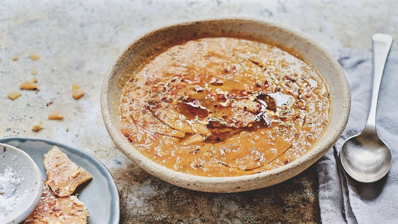 Cook this hearty and satisfying pumpkin and apple soup for the easiest ...