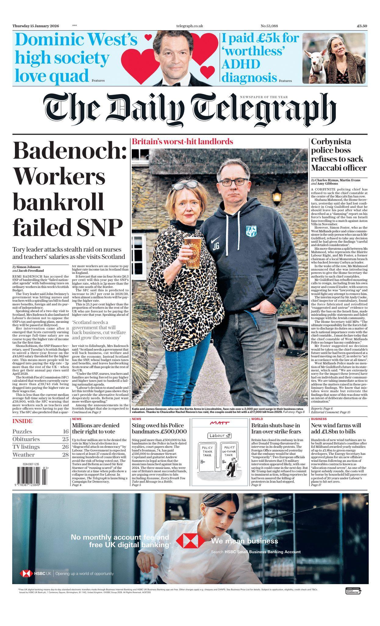 Scotland's papers: Businesses call budget 'ruinous' and Iran conflict ...