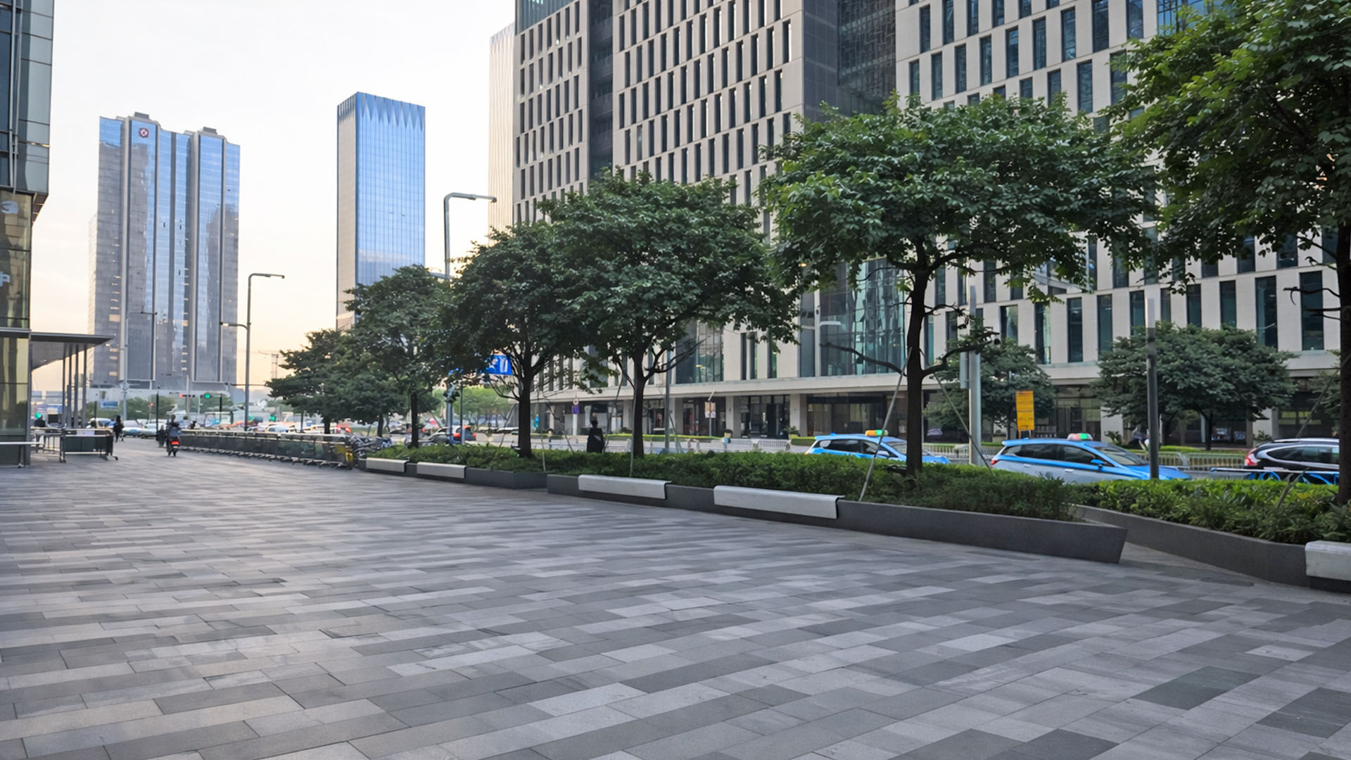 A peaceful business district in Shenzhen China