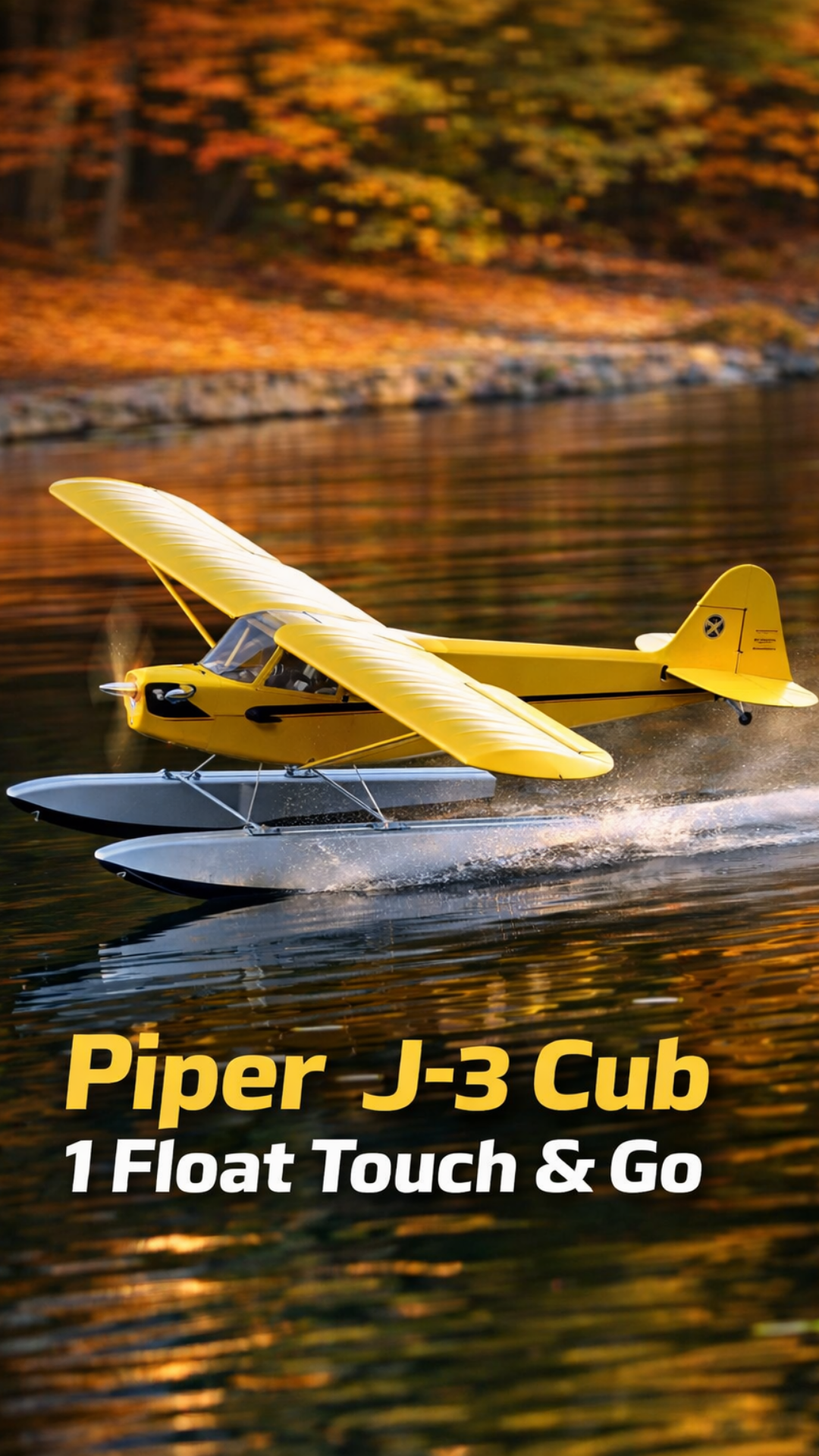 Piper J-3 Cub Float Touch & Go Beautiful RC Seaplane Precision