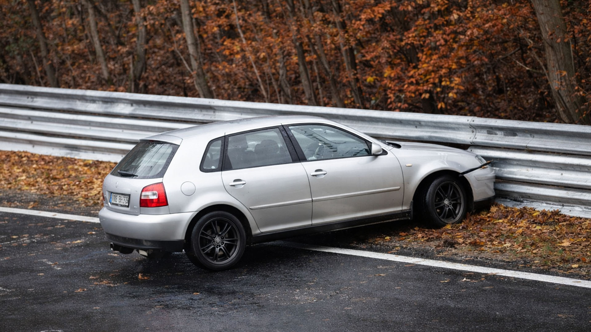 Car hits barrier during Touristenfahrten at Nordschleife
