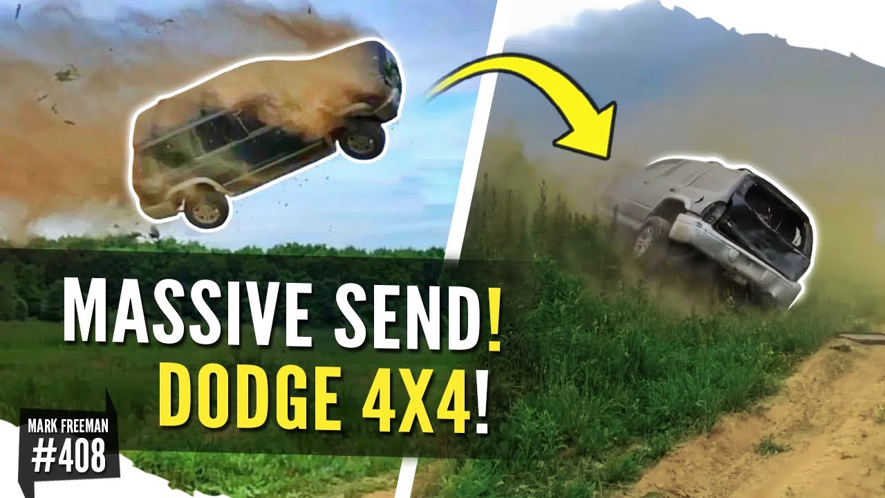 Full send in a Dodge Durango 4x4 over a massive jump