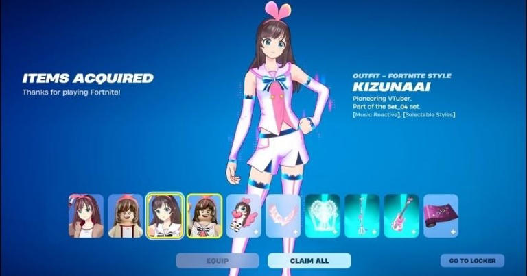 Fortnite Kizuna AI skin: Release time, bundle price, and all cosmetics