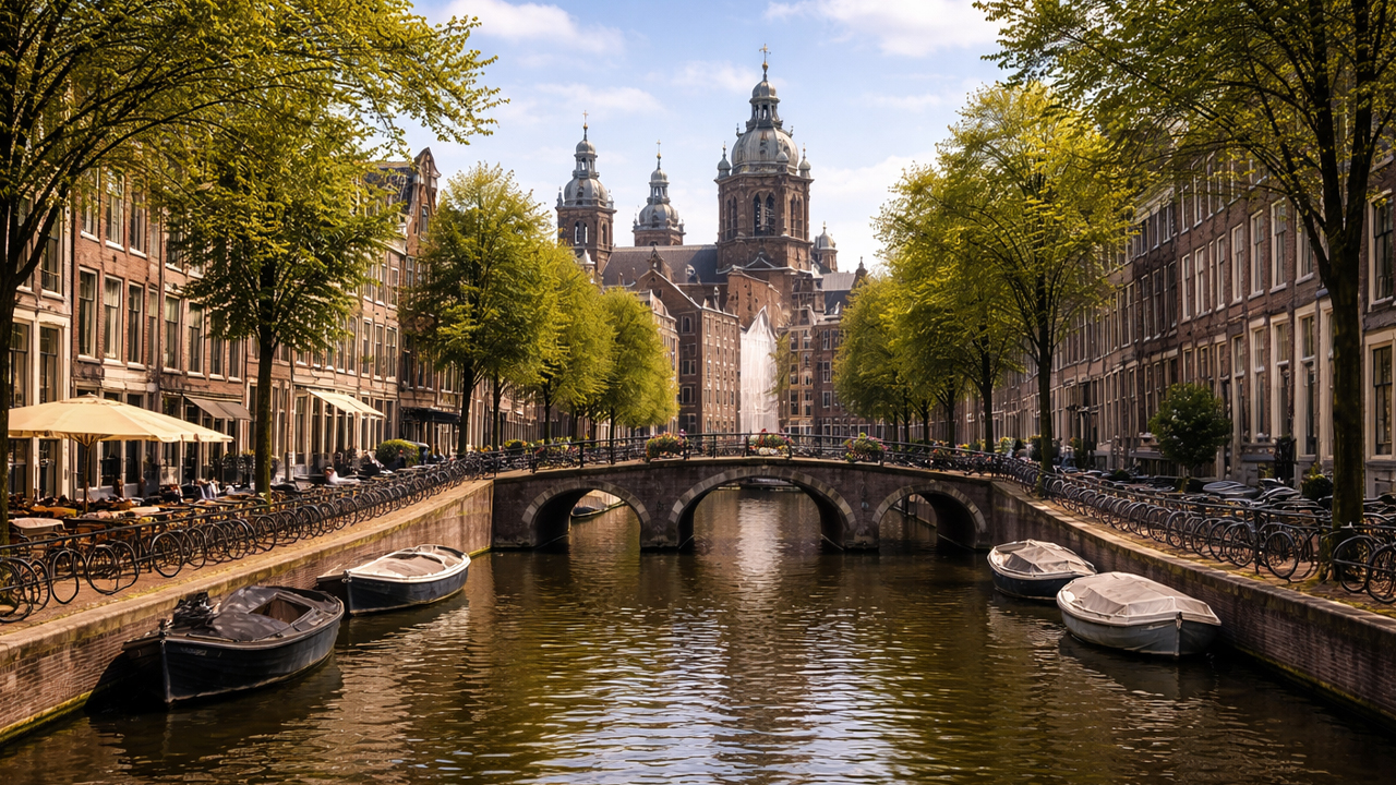 A classic Saturday scene in central Amsterdam