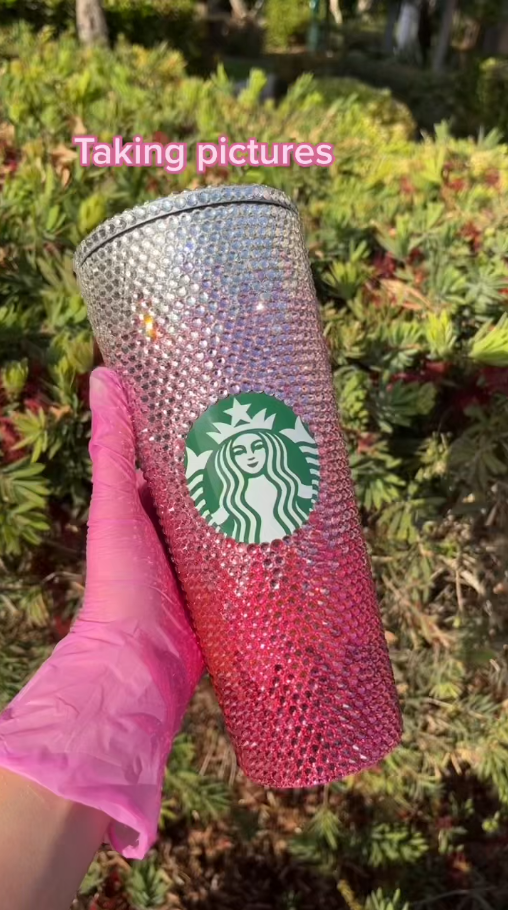 Packing orders rhinestone tumblers ready to ship