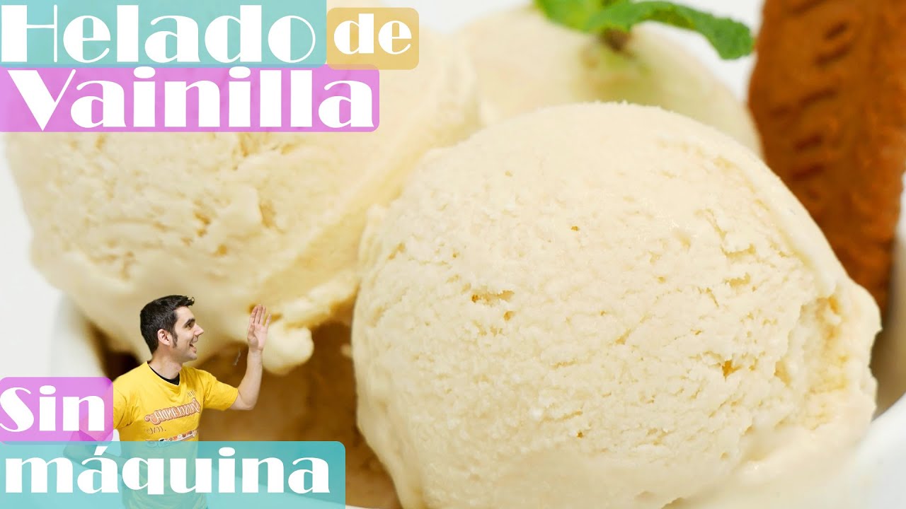 Helado de vainilla casero sin máquina