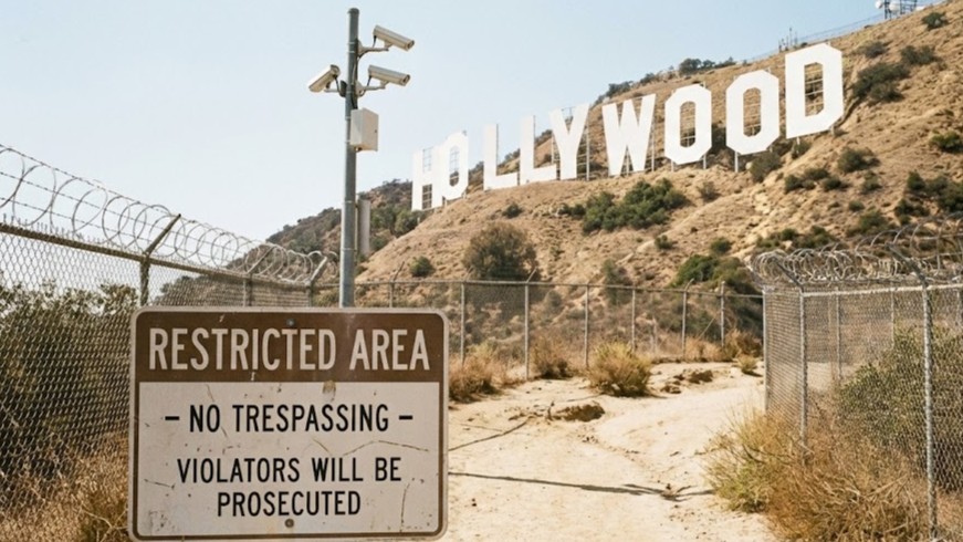 What happens if you try to touch the Hollywood sign