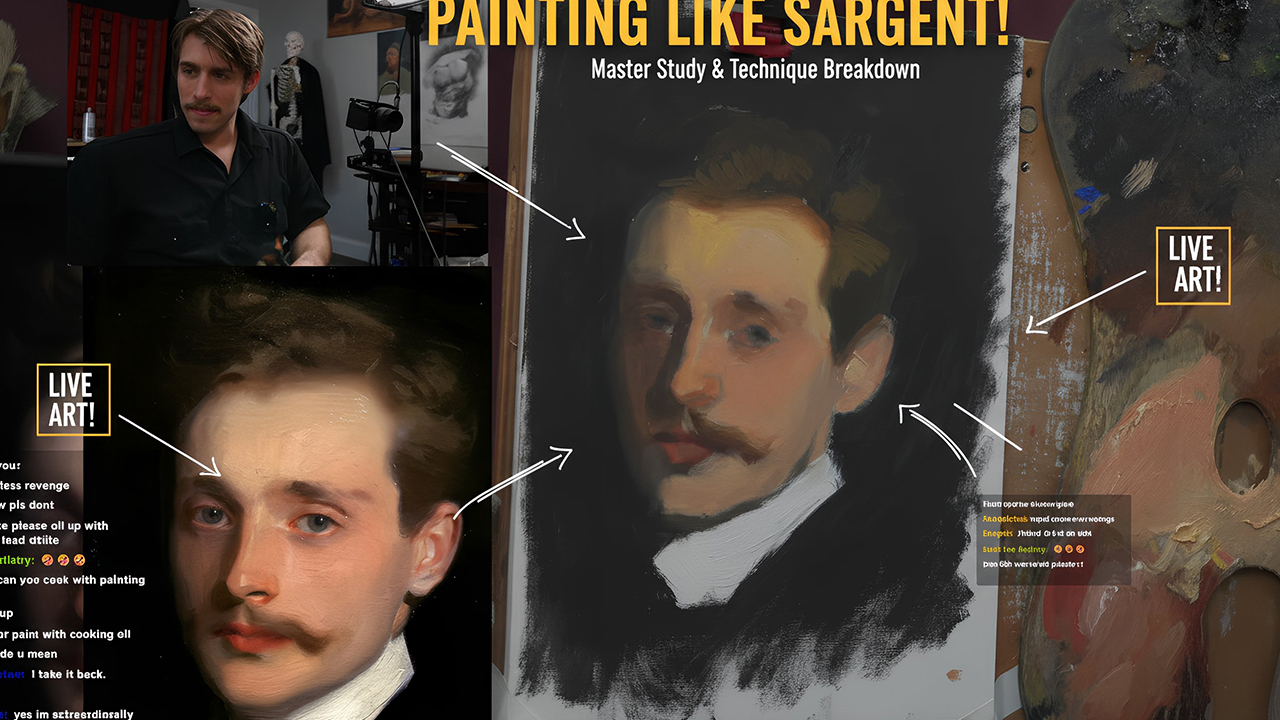 From sketch to portrait: Painting a Sargent artwork with step-by-step ...