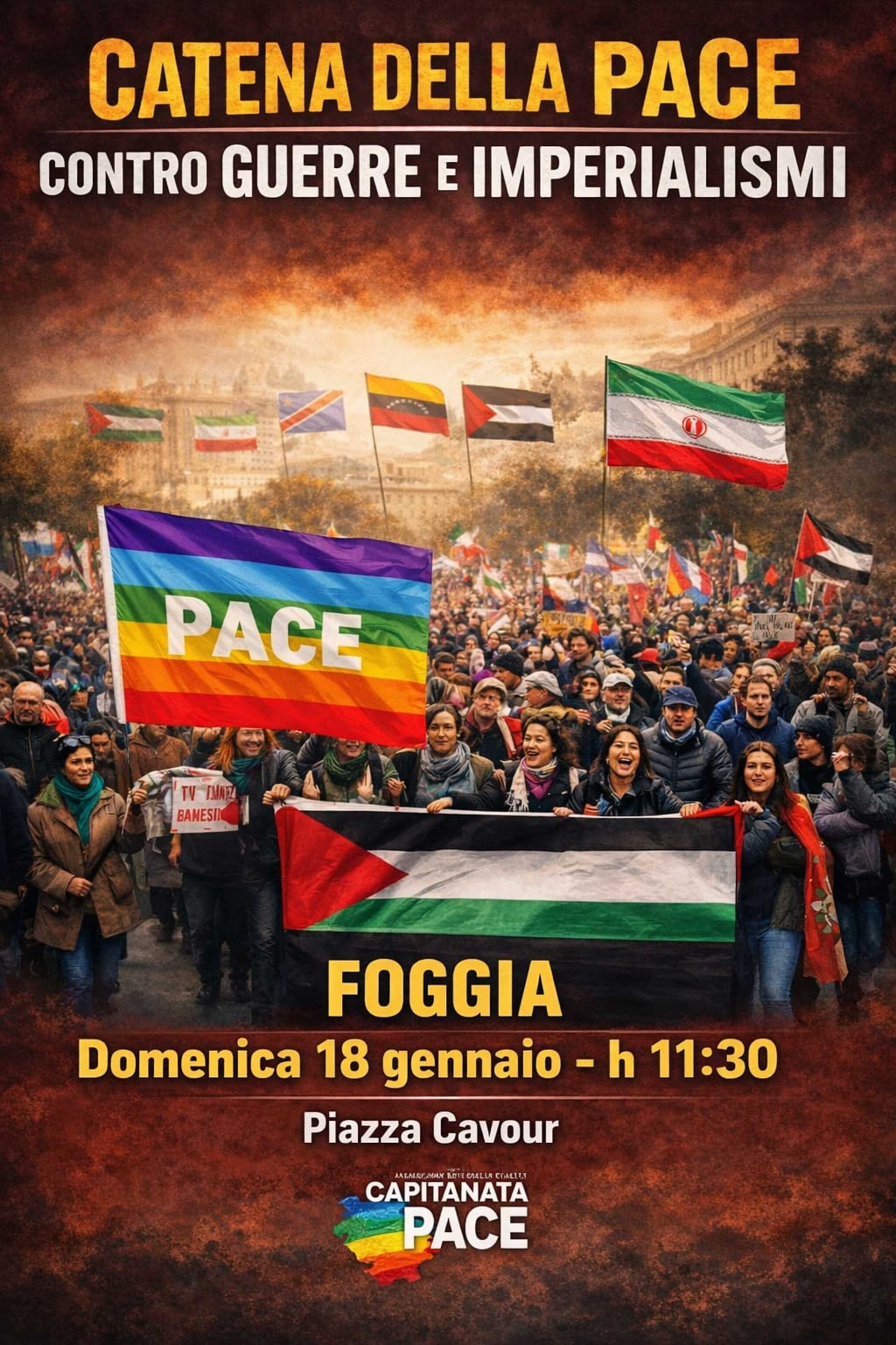 A Foggia una catena della pace, 'difendiamo il diritto internazionale'