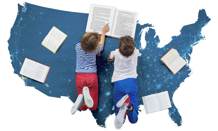 Top 5 schools in each state beating the odds in 3rd grade reading