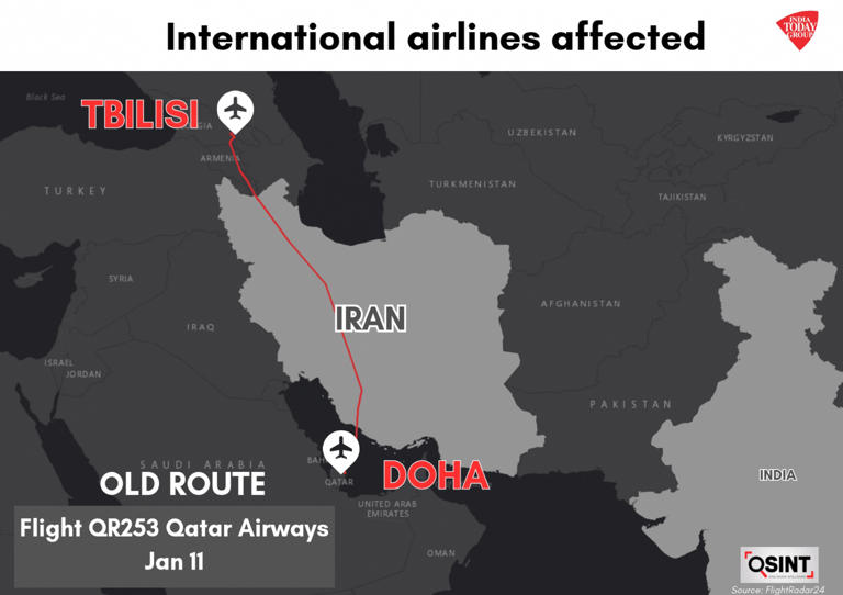Flight data shows Iran airspace closure impact, US Air Force realignment