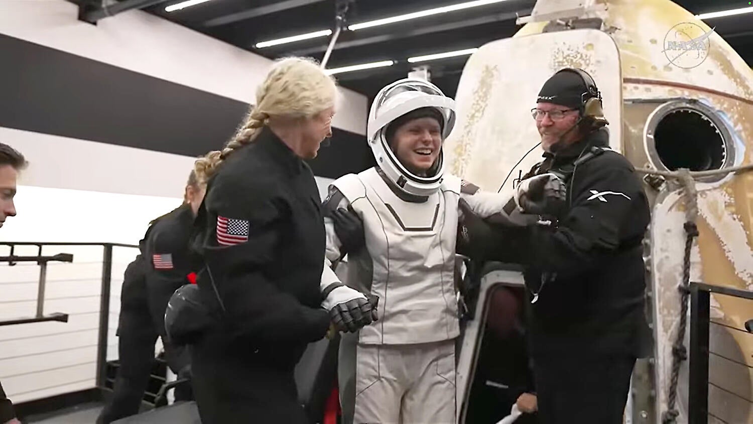 Astronauts back on Earth after medical issue cut mission short